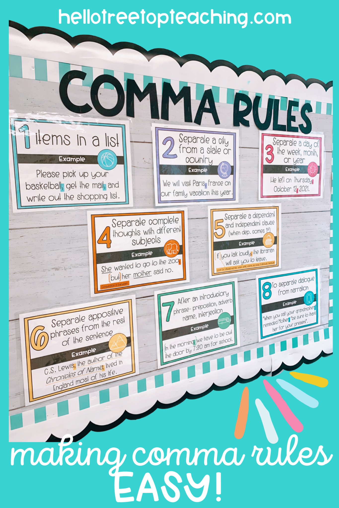 How to Simplify the Rules for Commas for Easy Student Mastery - Treetop ...